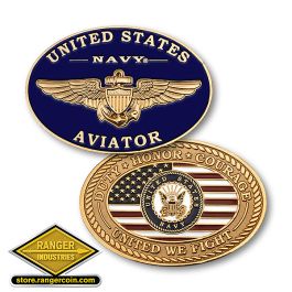 NAVAL AVIATOR OVAL COIN