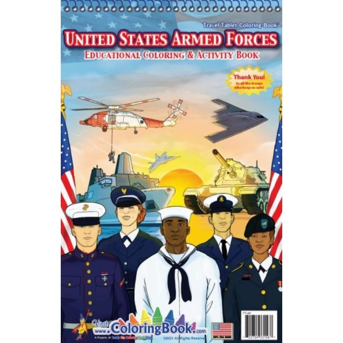US ARMED FORCES COLORING BOOK